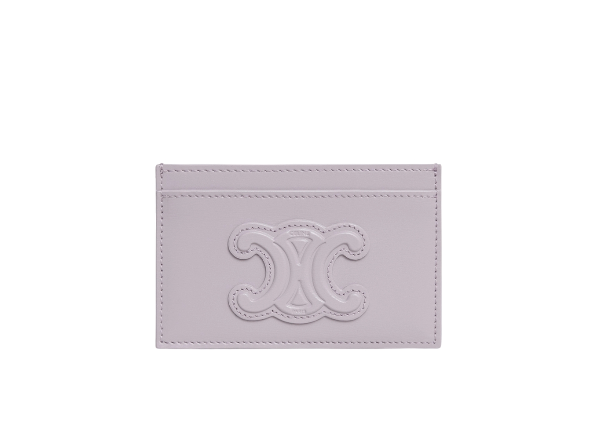SASOM | กระเป๋า Celine Card Holder Cuir Triomphe in Shiny Calfskin Light Lilac เช็คราคาล่าสุด