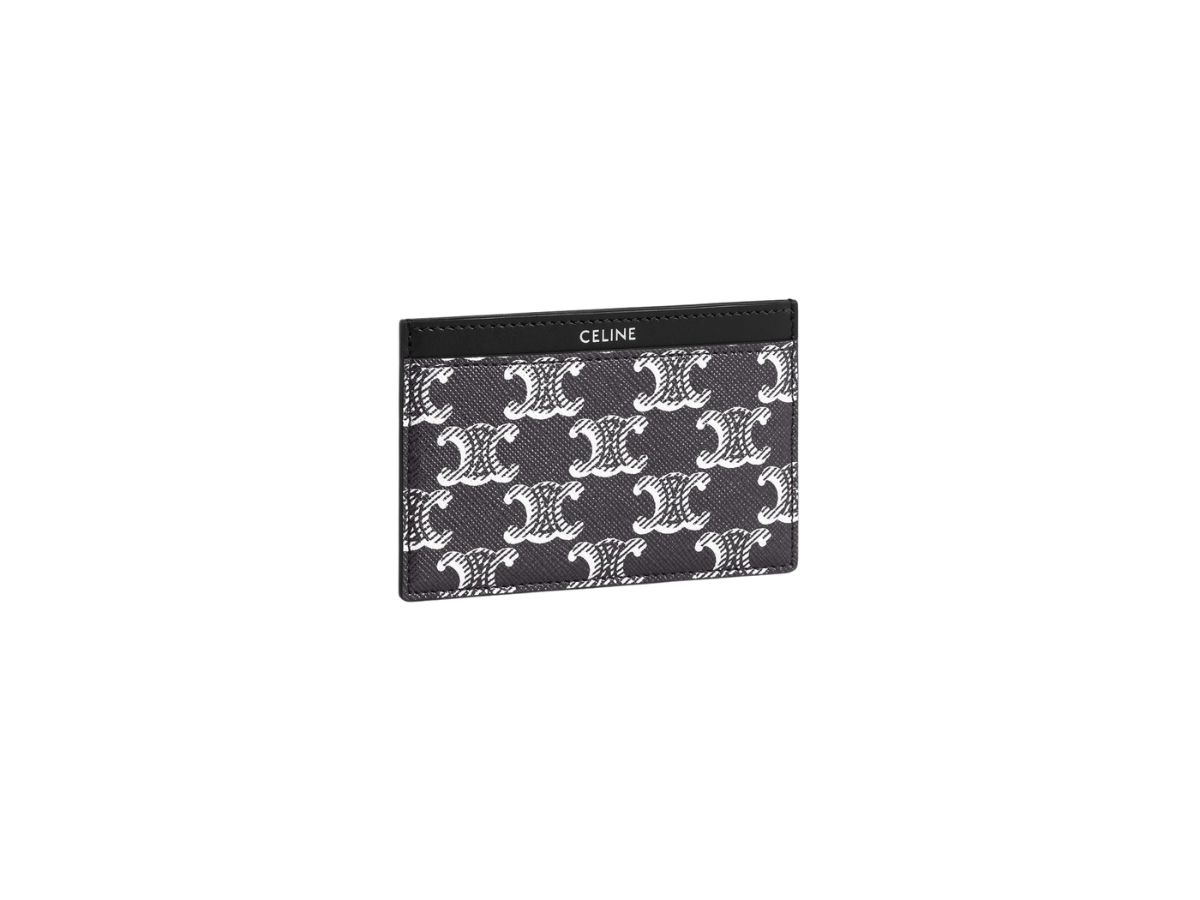 SASOM | กระเป๋า Celine Card Holder In Triomphe Canvas And Calfskin Silver Black เช็คราคาล่าสุด