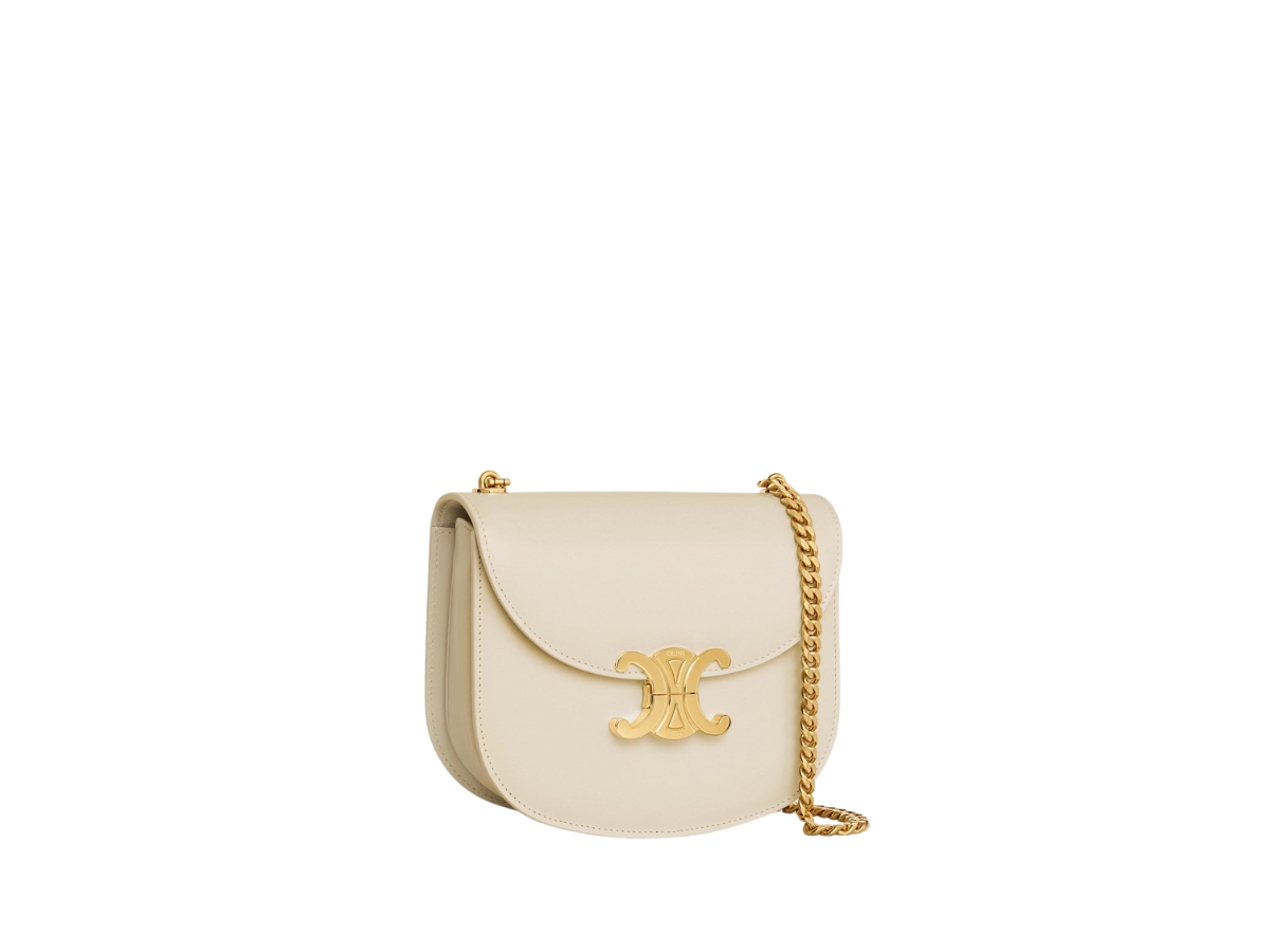 Celine Teen Chain Besace Triomphe In Shiny Calfskin Pampa