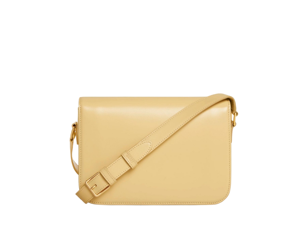 Celine Classique Triomphe Bag In Shiny Calfskin With Gold Finishing Pollen