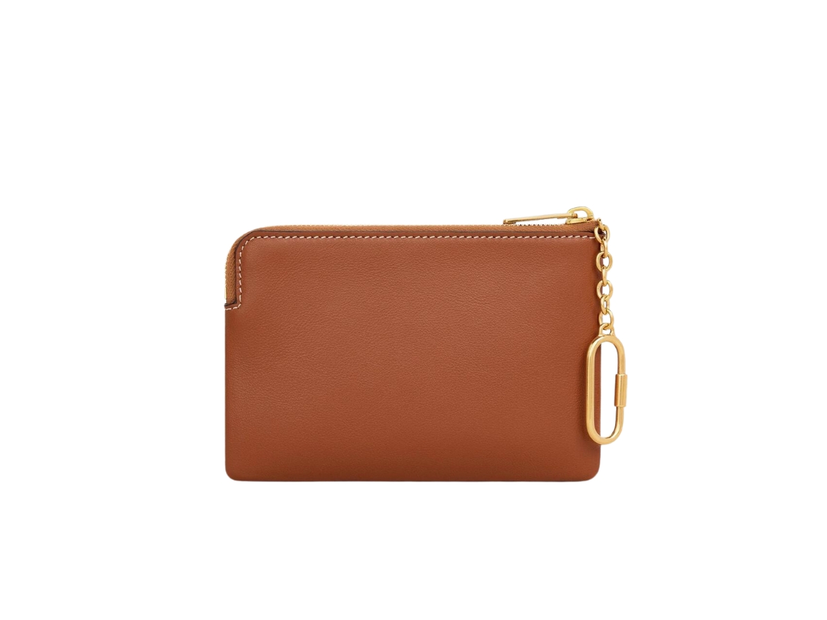 Celine Coin And Card Pouch Cuir Triomphe In Smooth Calfskin With Gold Finishing Tan
