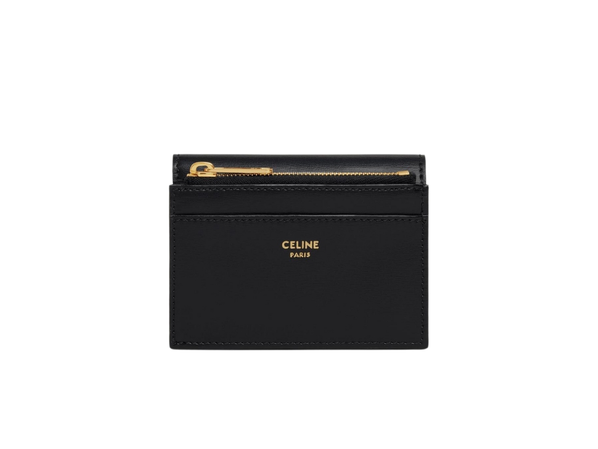 Celine Compact Wallet With Coin Triomphe In Shiny Calfskin With Gold ...