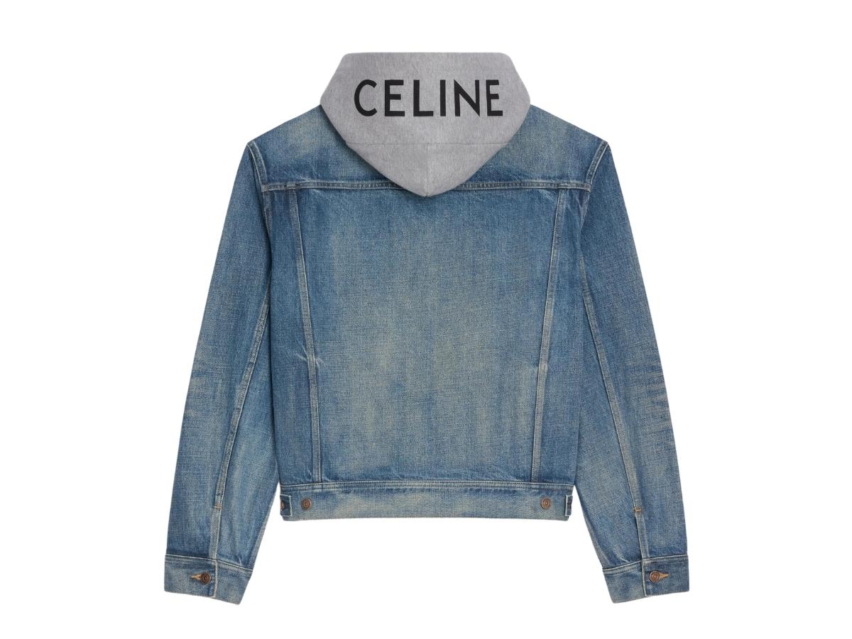 Celine Hooded Trucker Jacket In Union Wash Denim Union Wash