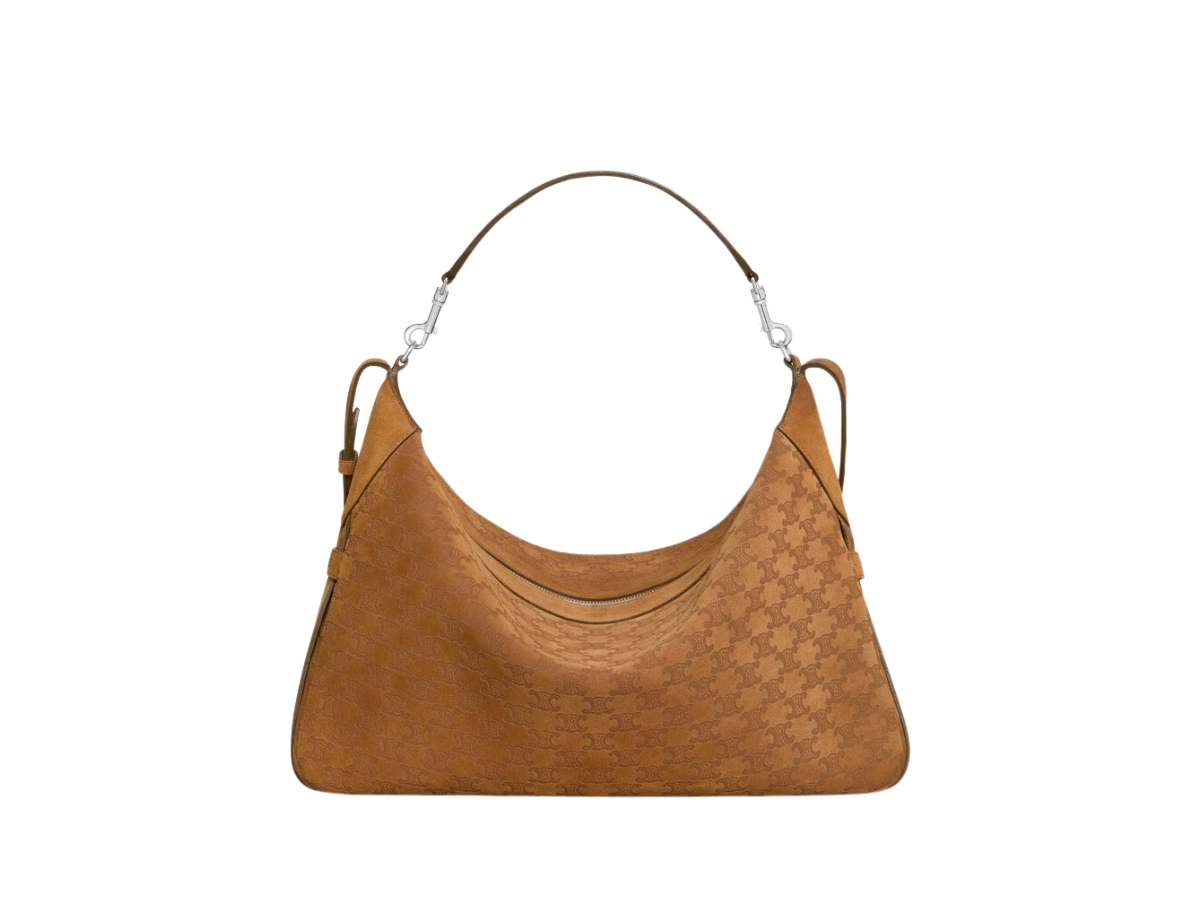 Celine Large Strap Romy In Suede Calfskin And Triomphe With Silver ...