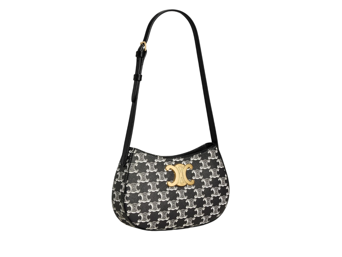 Celine Medium Tilly Bag In Triomphe Canvas Two-Tone With Gold Finishing ...