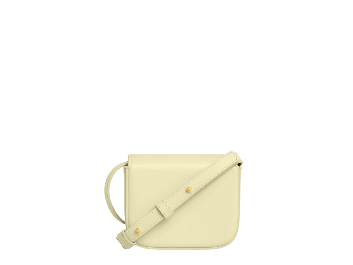 Celine Mini Claude In Shiny Calfskin With Gold Finish Hardware Light Yellow