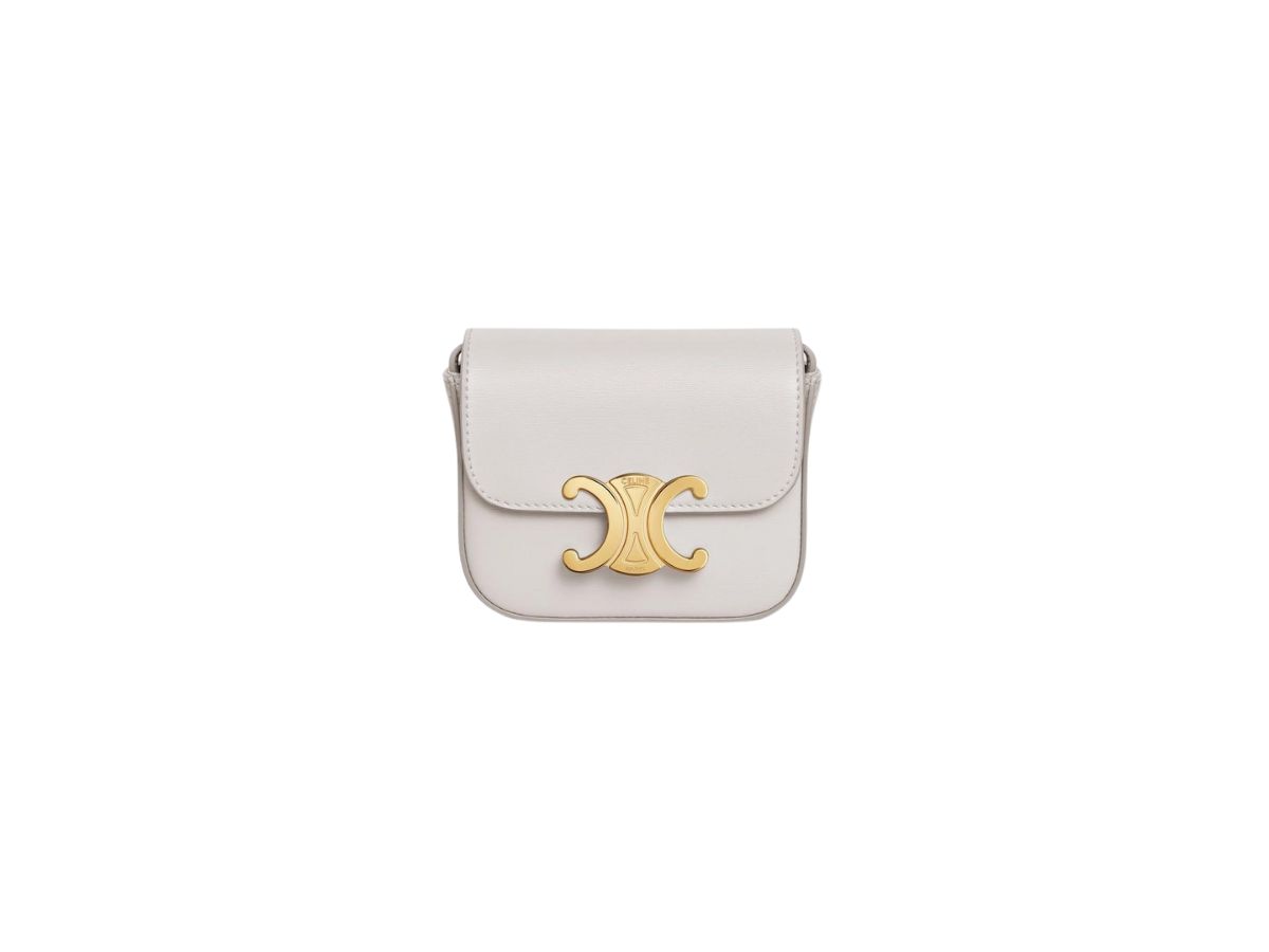 SASOM | bags Celine Mini Triomphe In Shiny Calfskin Chalk Check the ...