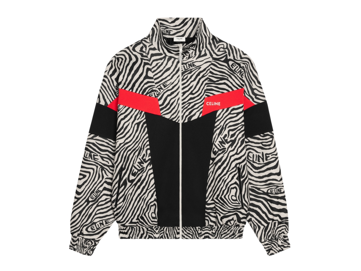 Celine Tracksuit Jacket In Double Face Jersey ZEBRA/BLACK/RED