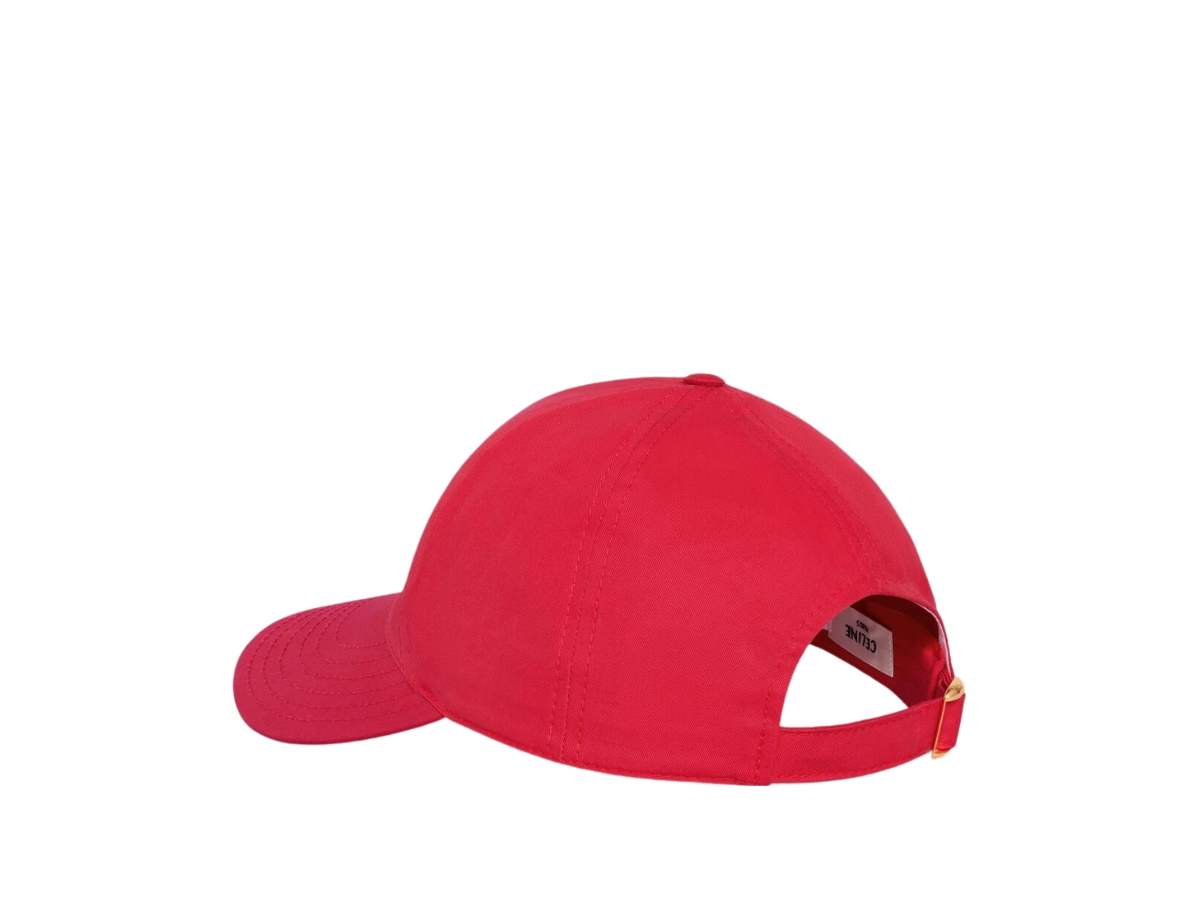 Celine Triomphe Baseball Cap In Cotton Rouge Vif | ของแท้