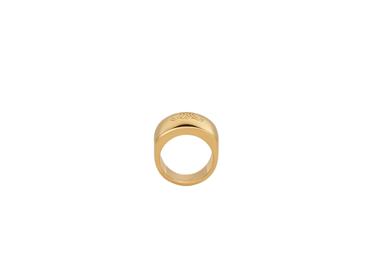 Celine Triomphe Bold Ring In Brass With Gold Finish Gold