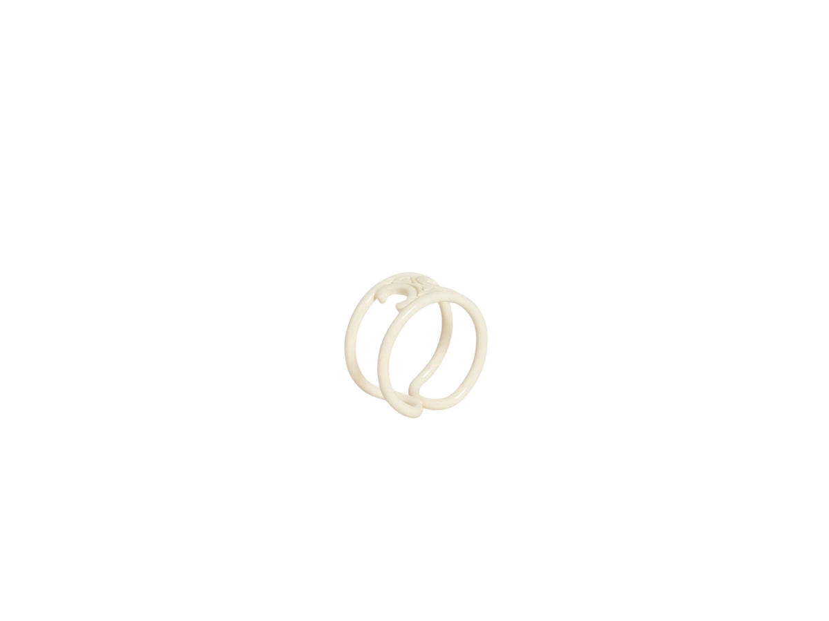 Celine Triomphe Ring In Varnished Brass Off White | ของแท้