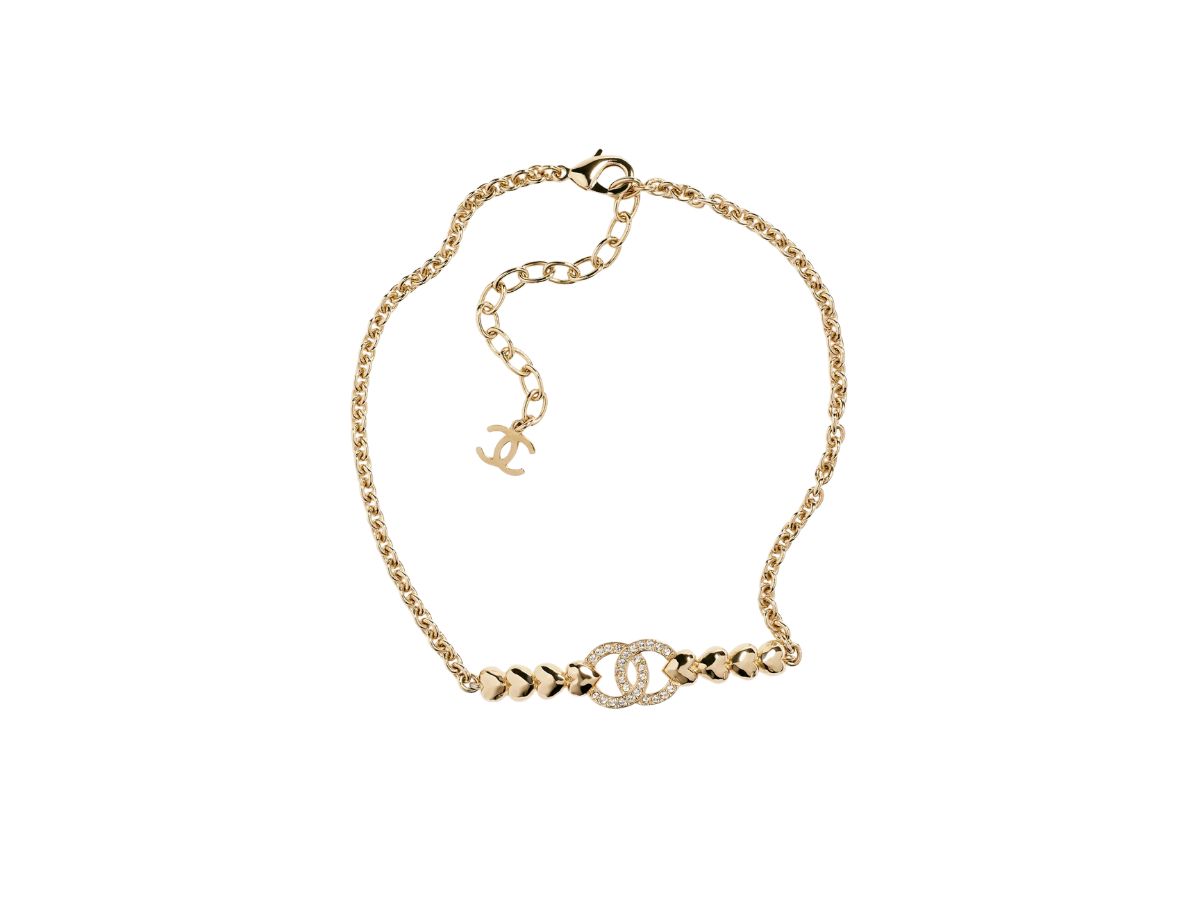 Chanel Choker In Metal And Diamantés Gold With Crystal
