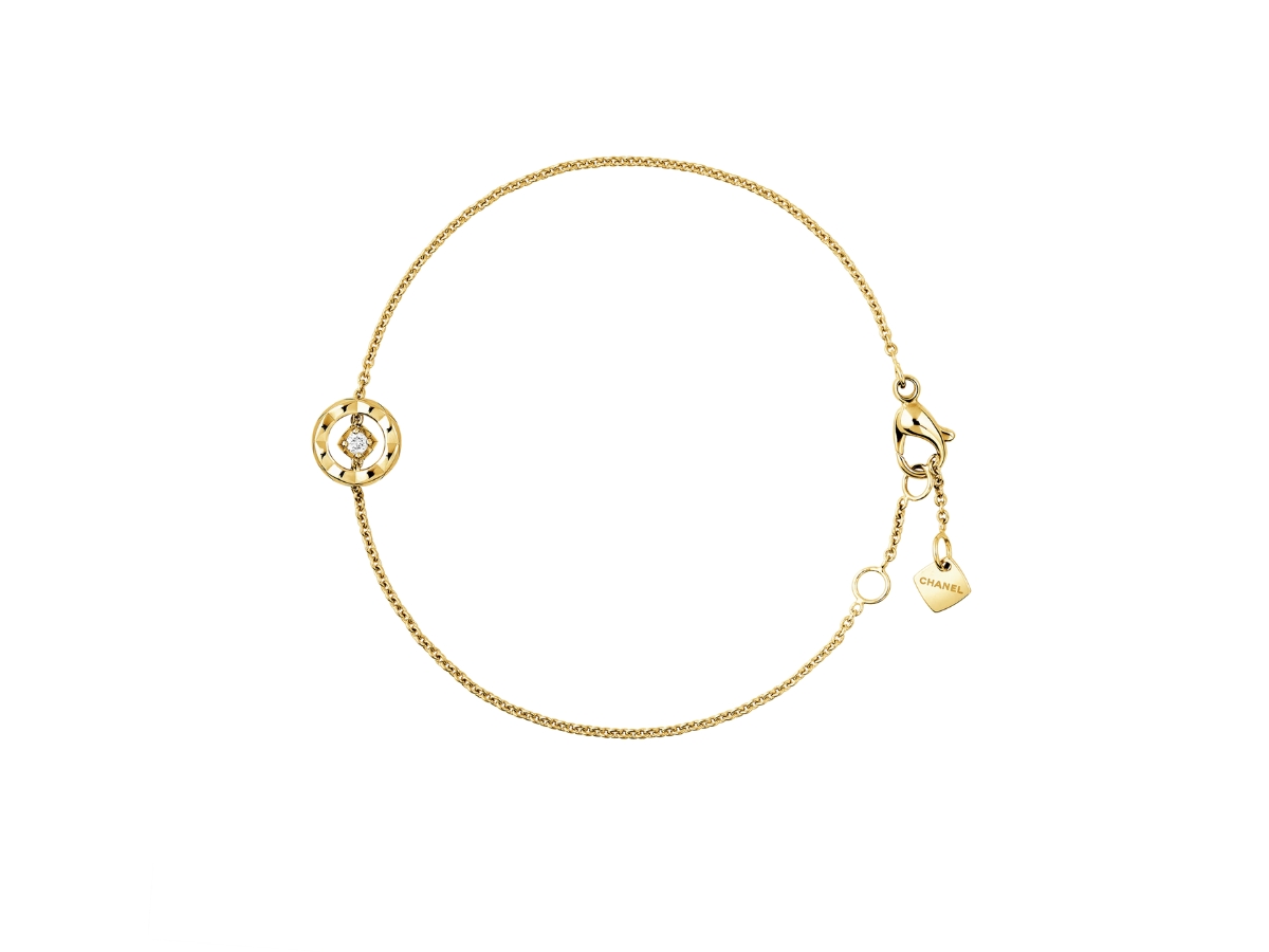 Chanel Coco Bracelet In 18k Yellow Gold With Quilted Motif-Diamond