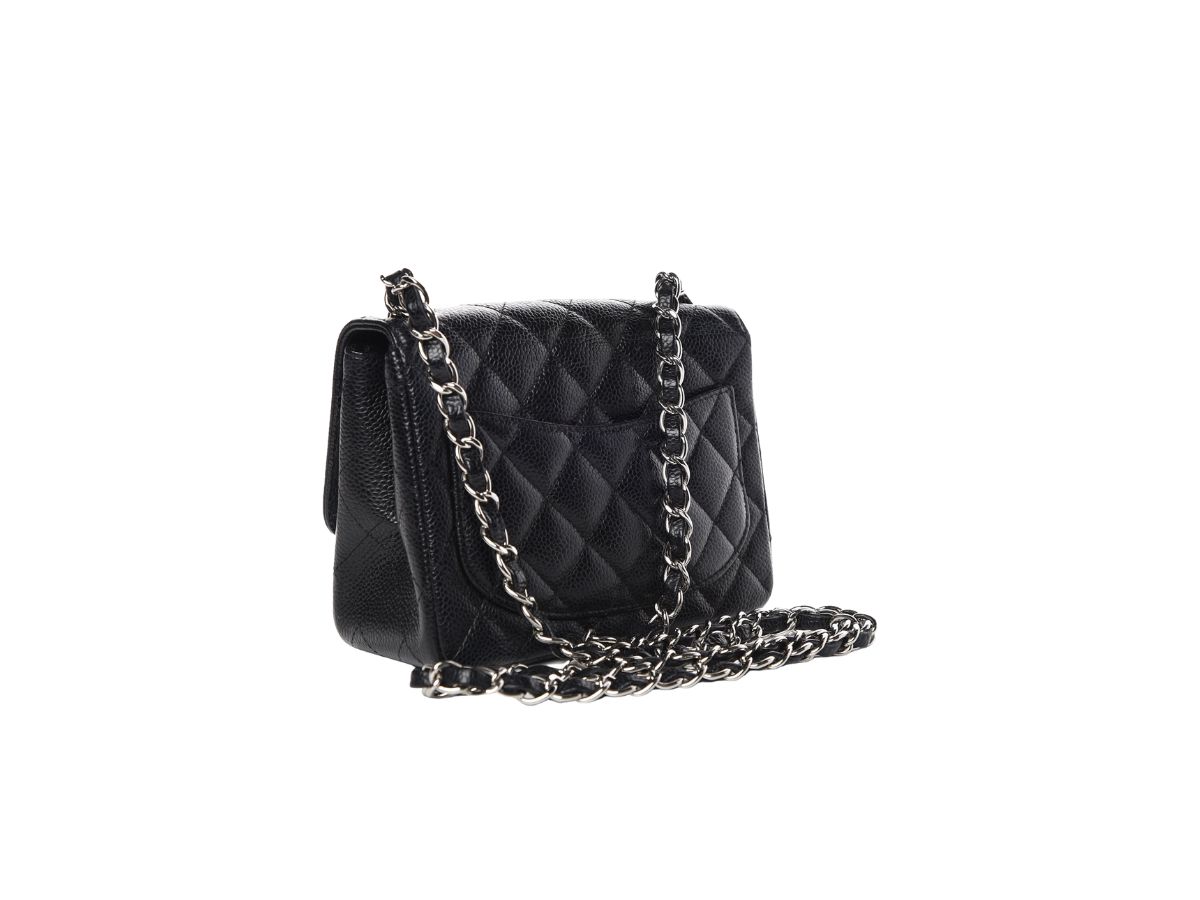 SASOM | กระเป๋า Chanel Mini Flap Bag Grained Calfskin Black Silver-Tone ...