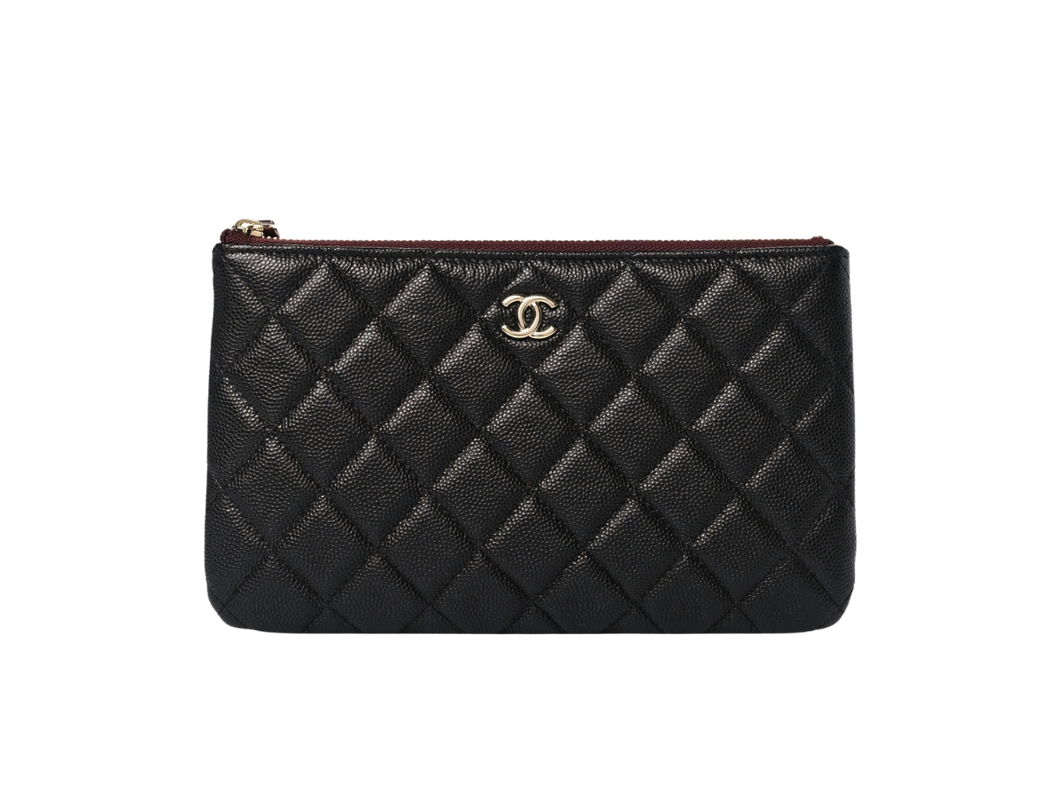 SASOM | กระเป๋า Chanel O-Case Zip Pouch In Quilted Caviar Leather With ...