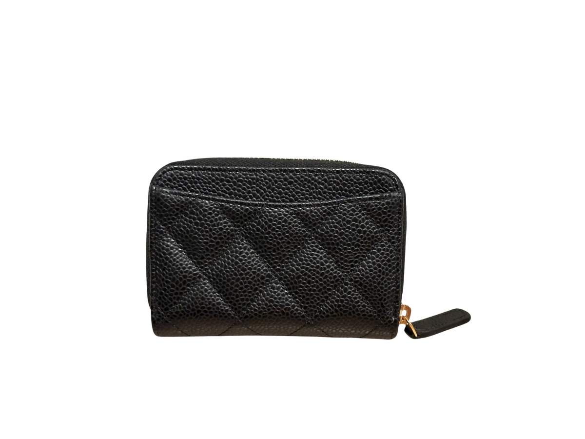 Chanel Zippy Card Wallet In Caviar Hardware Gold Black