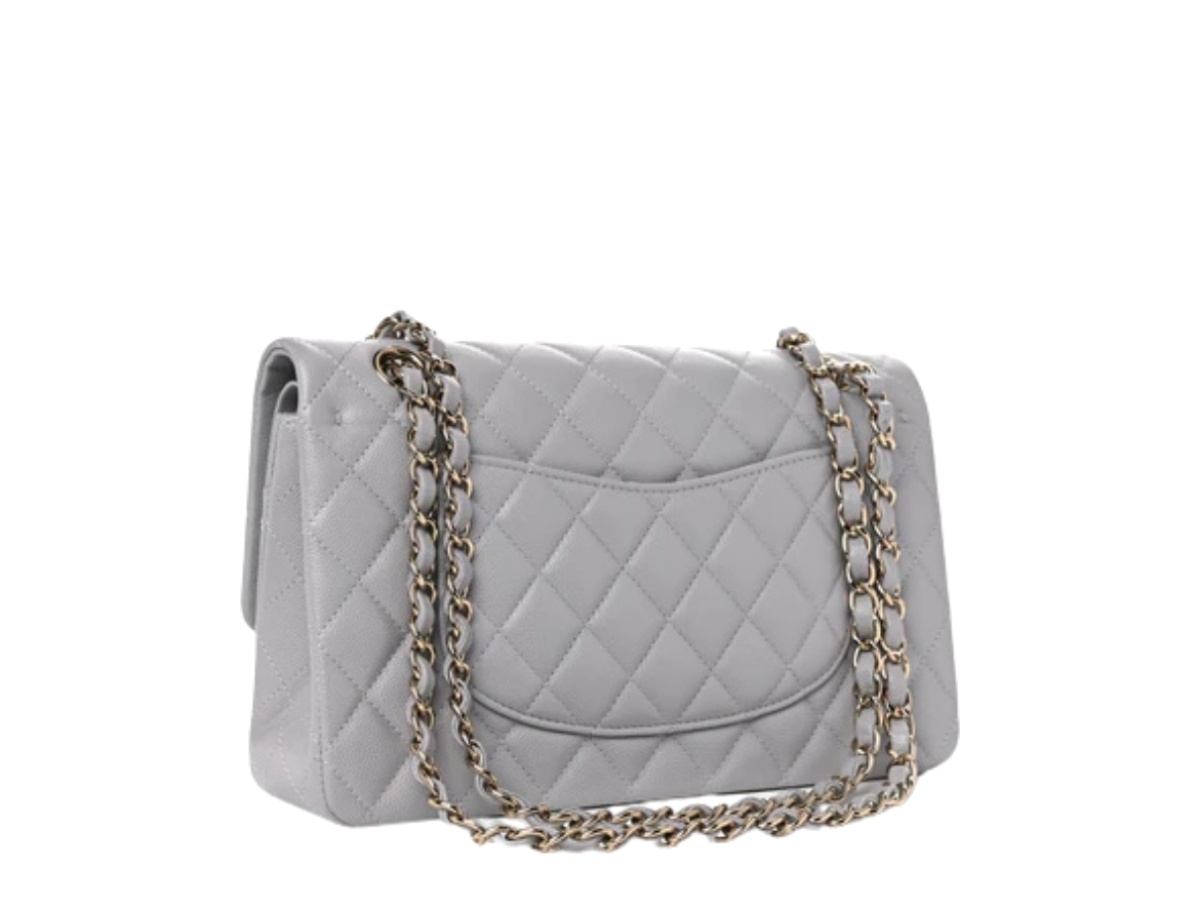 Chanel Medium Double Flap Light Grey Shop Authentic at SASOM