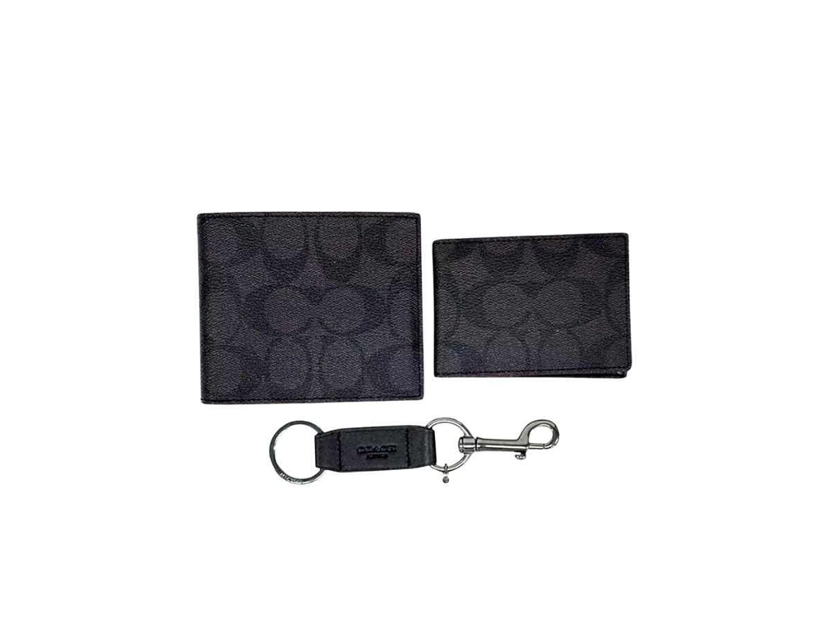 Coach Boxed 3 In 1 Wallet Gift Set In Signature Canvas