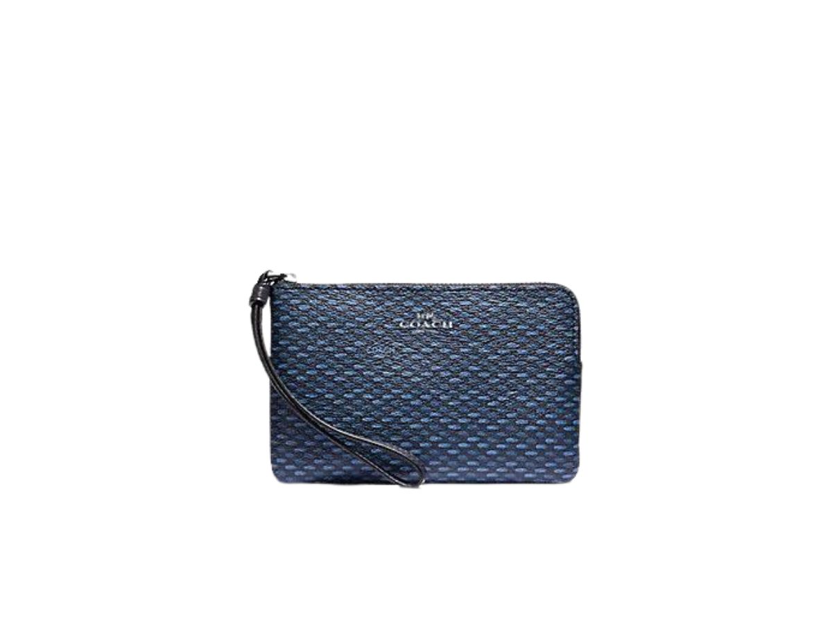 Coach Corner Zip Wristlet With Legacy Print In Printed Coated Canvas ...