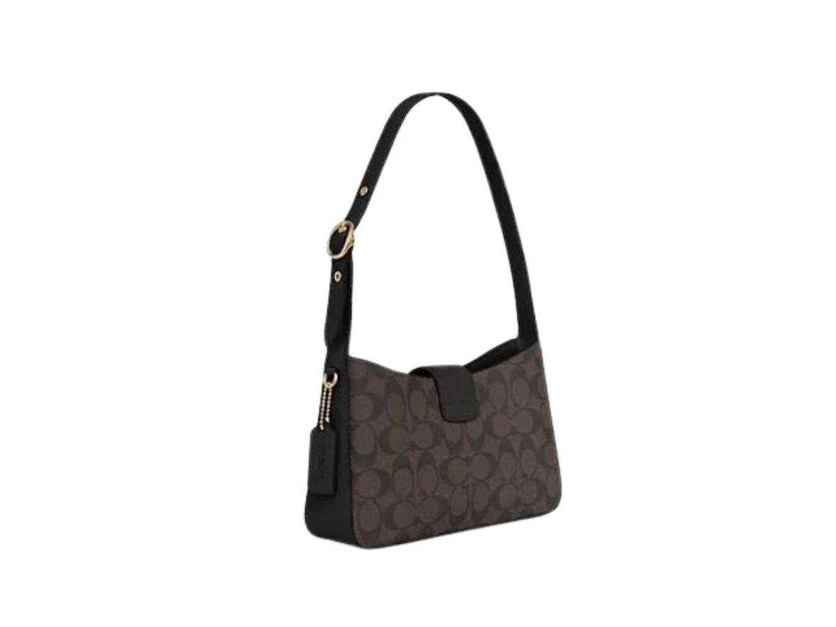 Coach Eliza Shoulder Bag In Signature Canvas Brown With Gold Hardware