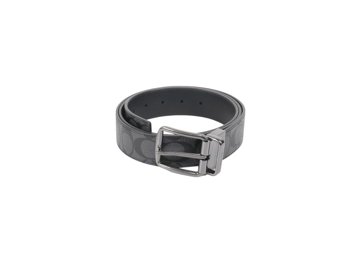 Coach Harness Buckle Reversible Belt 38MM In Signature Coated Canvas ...