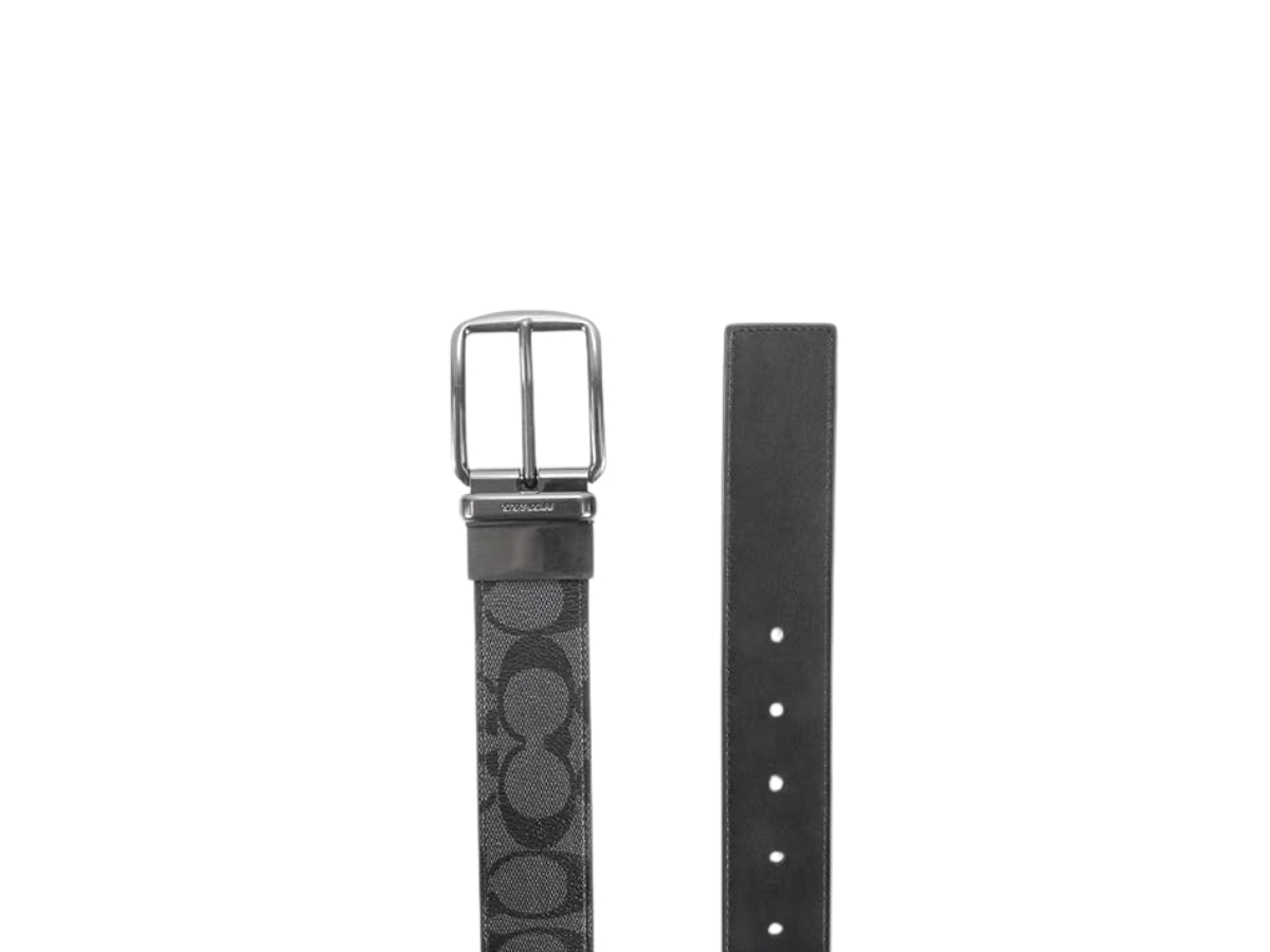 Coach Harness Buckle Reversible Belt 38MM In Signature Coated Canvas ...