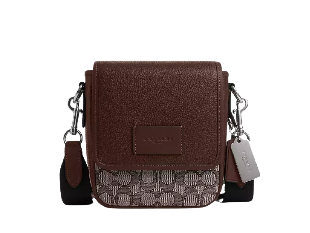 Coach Lucas Crossbody In Signature Jacquard Oak Maple