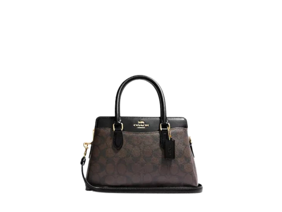 Coach Mini Darcie Carryall Bag In Signature Canvas With Gold Tone ...