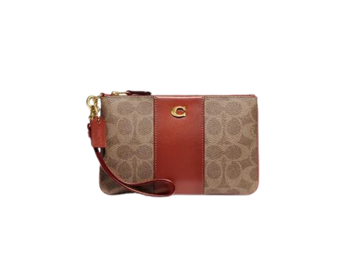 SASOM | bags Coach Small Wristlet In Signature Canvas With Two Credit ...