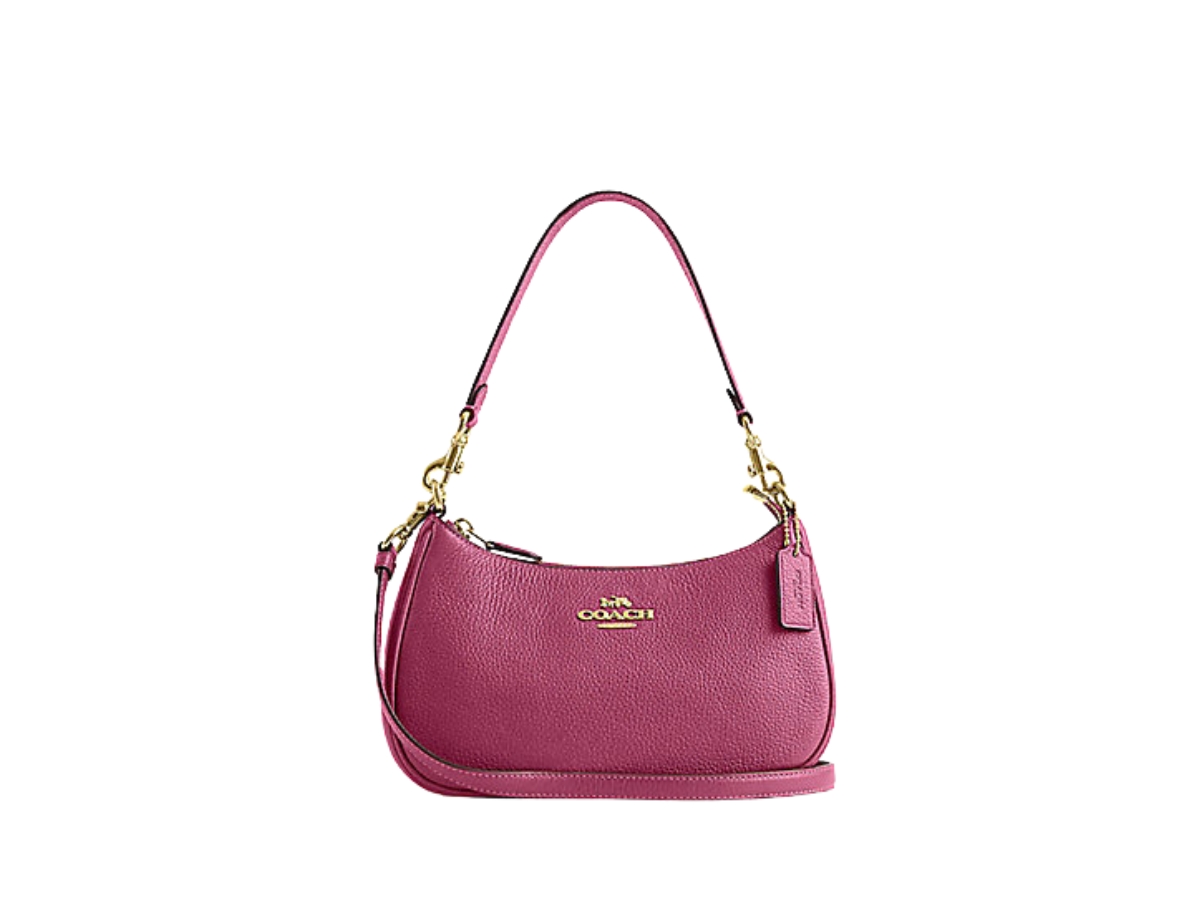 Coach Teri Shoulder Bag In Refined Pebble Leather With Gold Hardware ...