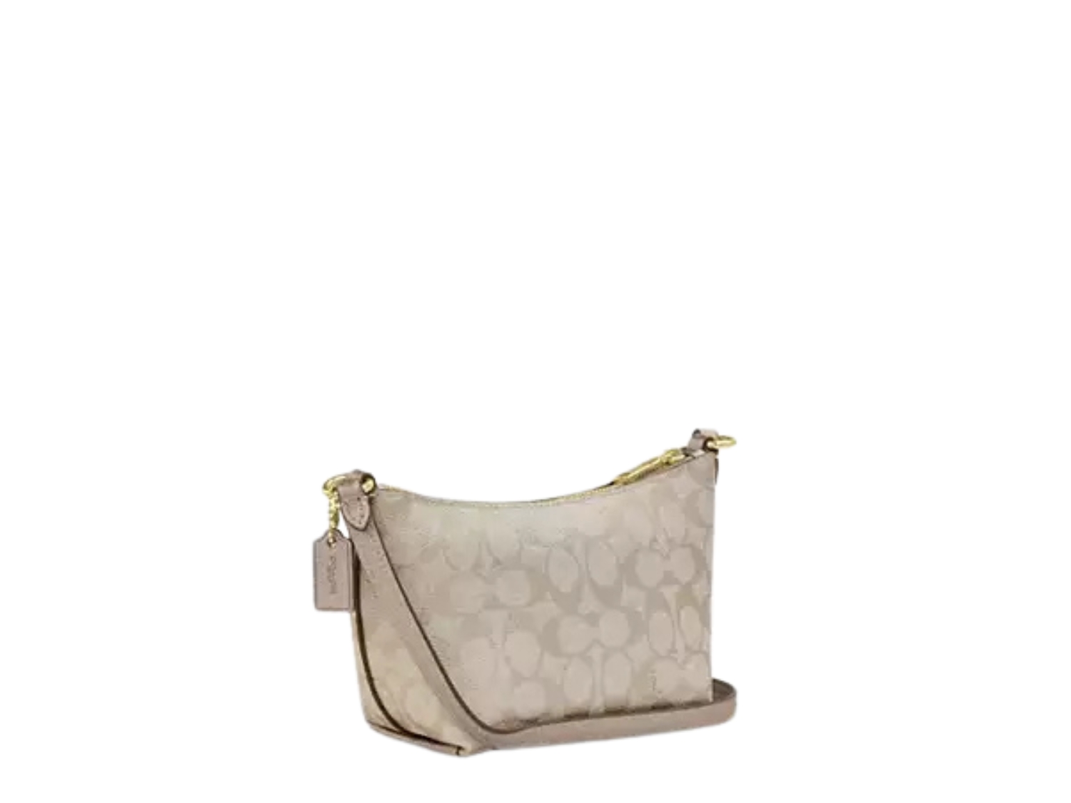 Coach Zip Top Crossbody Bag In Signature Canvas And Metallic Crossgrain ...