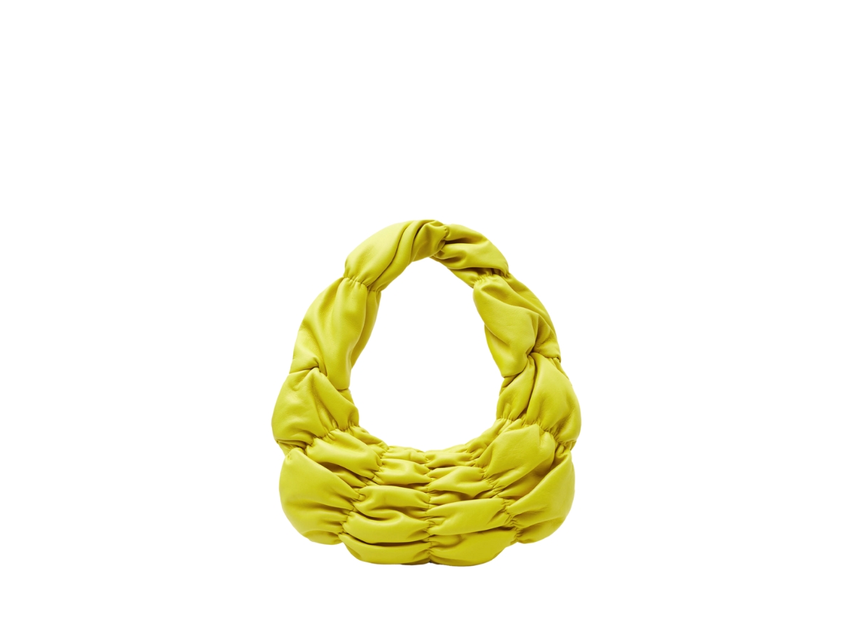 COS Gathered Textured Croissant Shoulder Bag Yellow