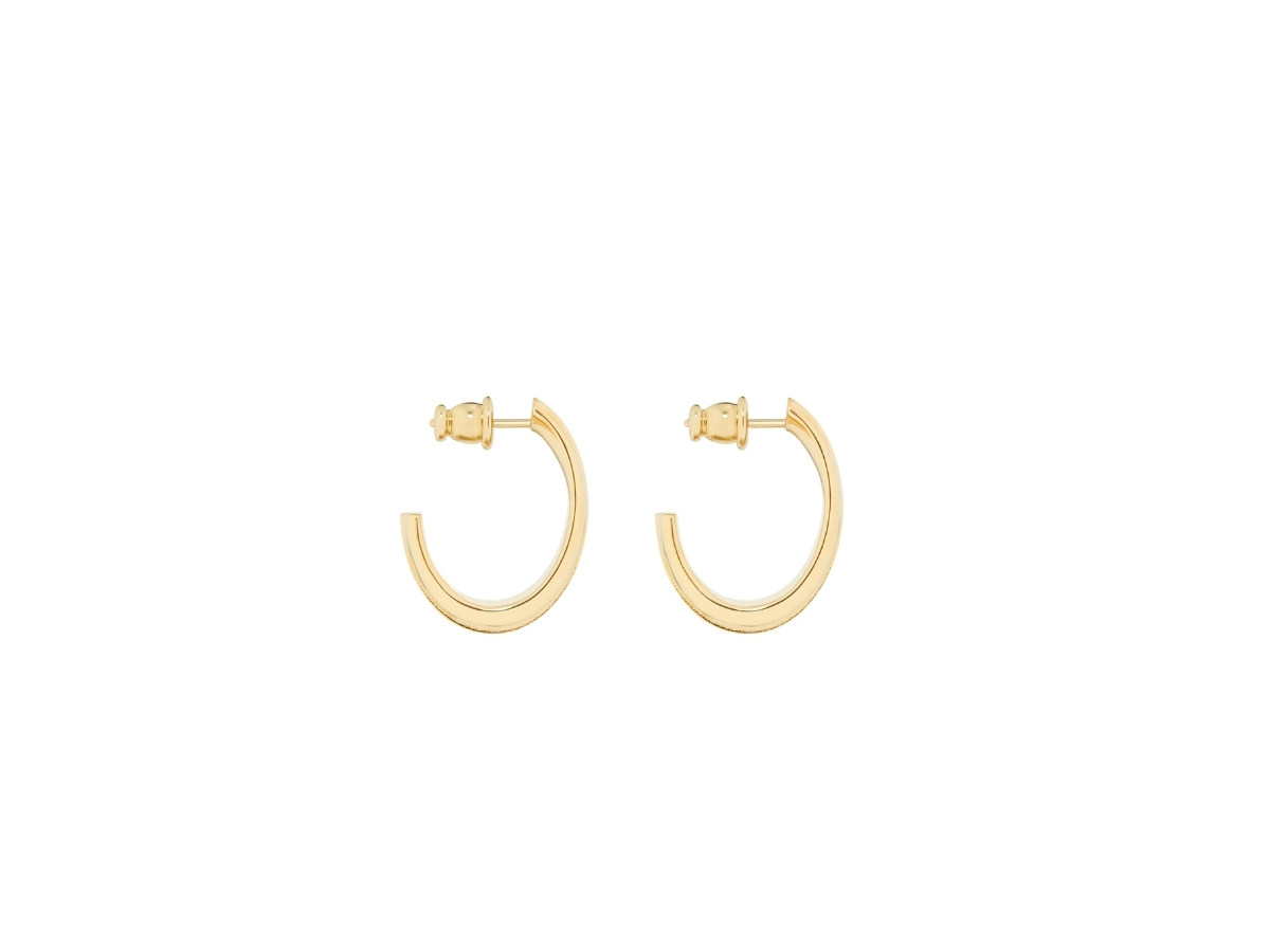 Dior Code Earrings In Gold-Finish Metal And Black Lacquer