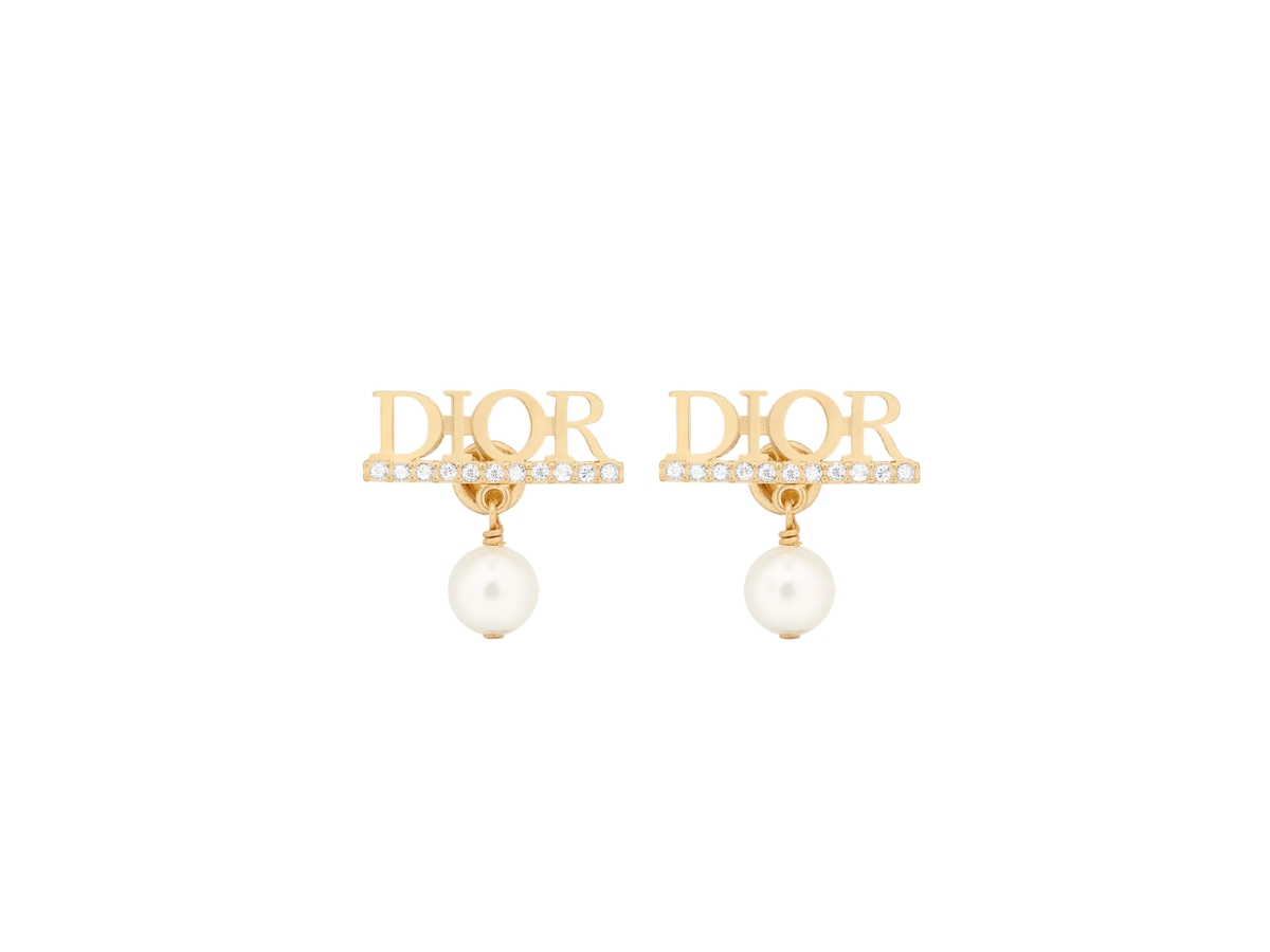 Dior Dio(r)evolution Earrings In Gold-Finish Metal with White Resin ...