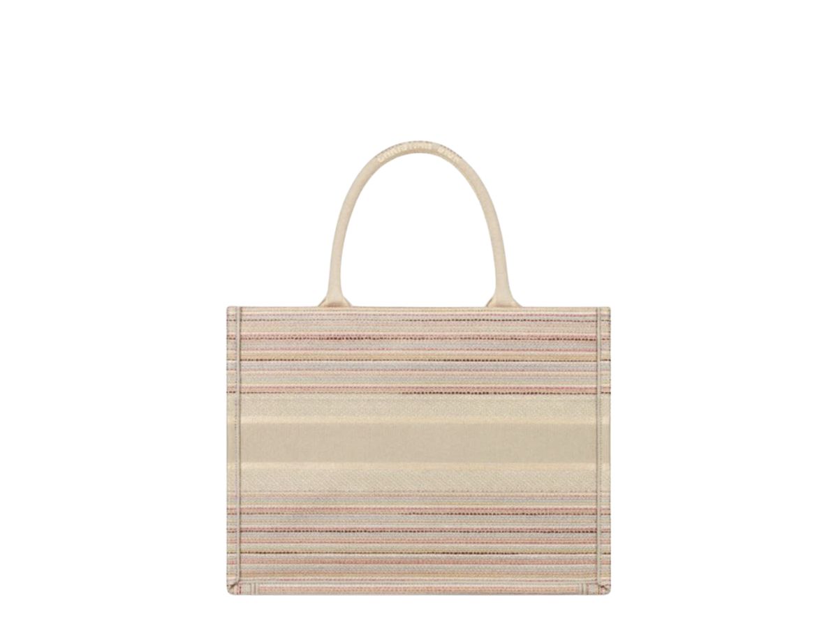 Dior Medium Book Tote Embroidered With Metallic Threads Multicolor
