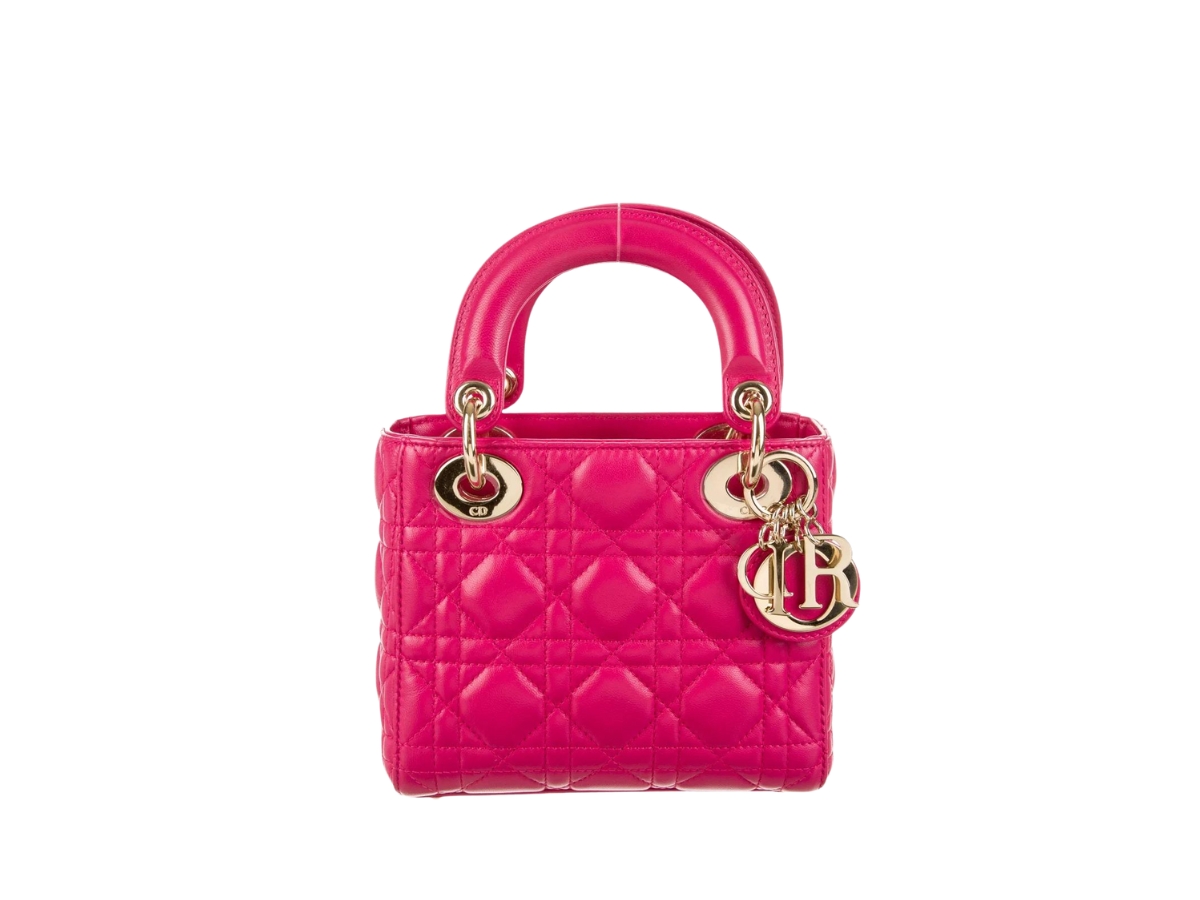 Dior Mini Lady Dior Bag In Rani Pink Cannage Lambskin With Gold-Finish ...