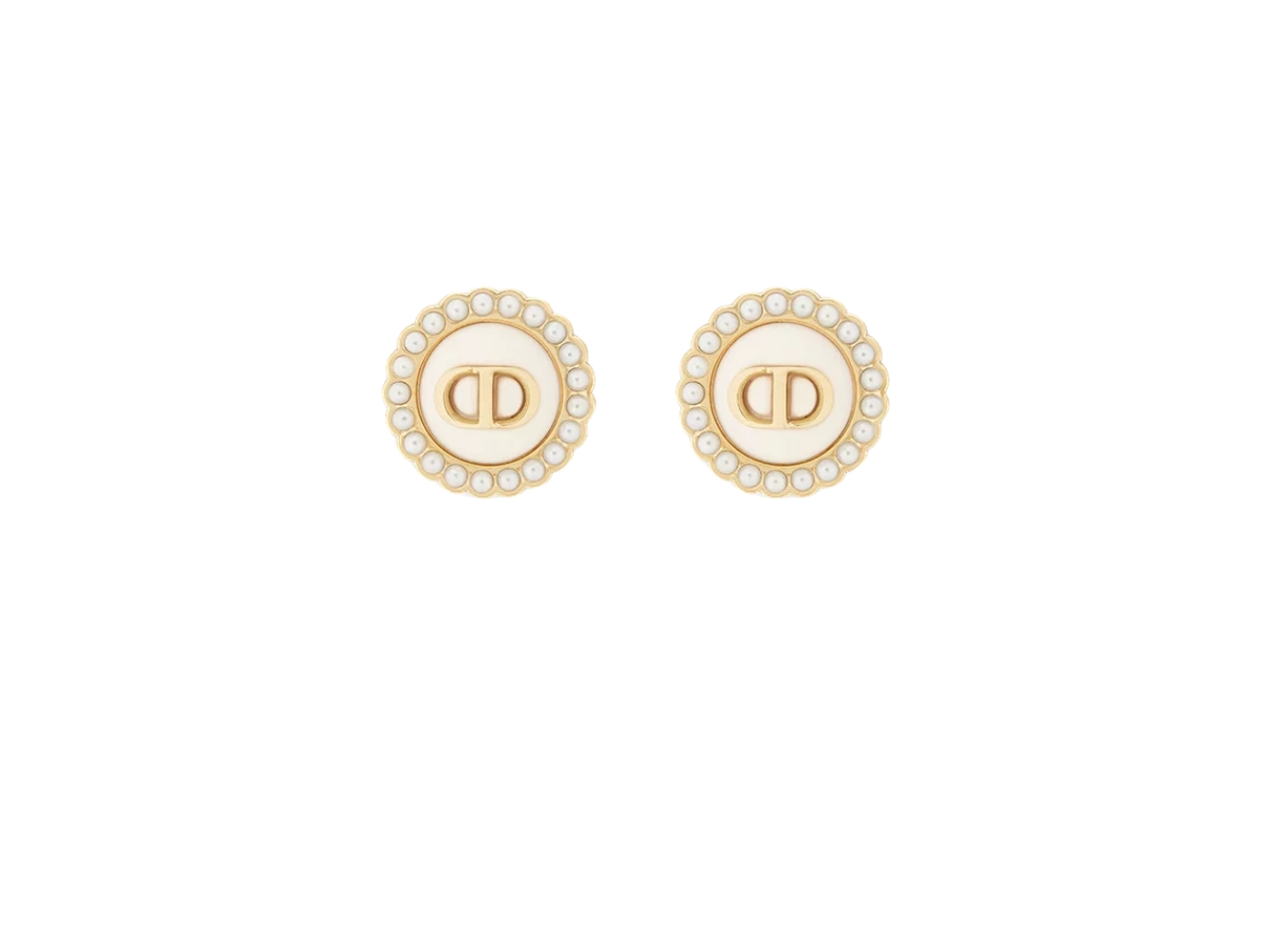 Dior Petit CD Baroque Clip-On Stud Earrings In Gold-Finish Metal with ...