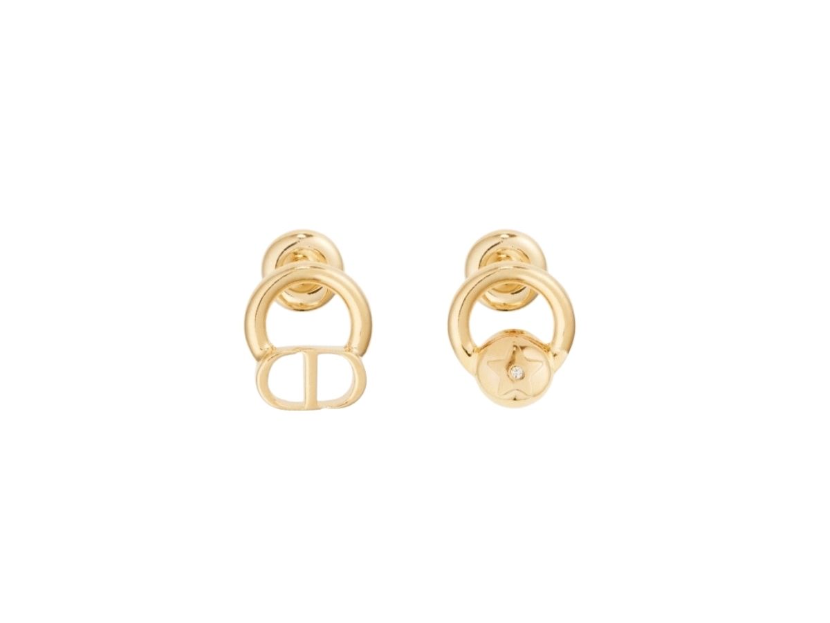 Dior Petit CD Stud Earrings In Gold-Finish Metal (SS22)