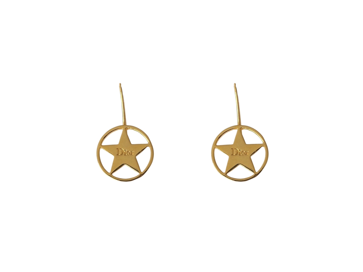 SASOM | accessories Dior Vintage Logo Star Gold Plated Earrings Check ...
