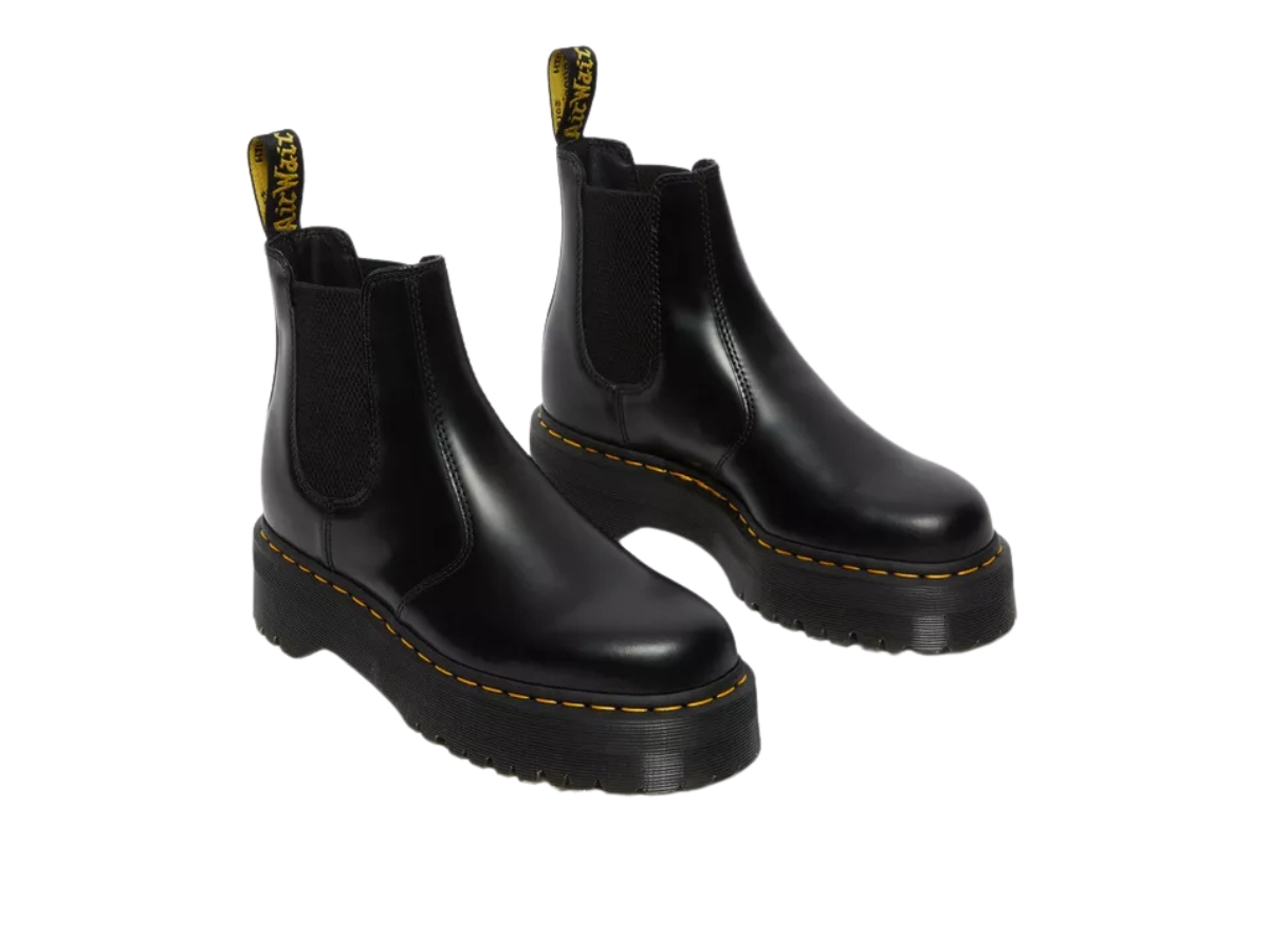 Dr. Martens 2976 Quad Smooth Leather Platform Chelsea Boots Black