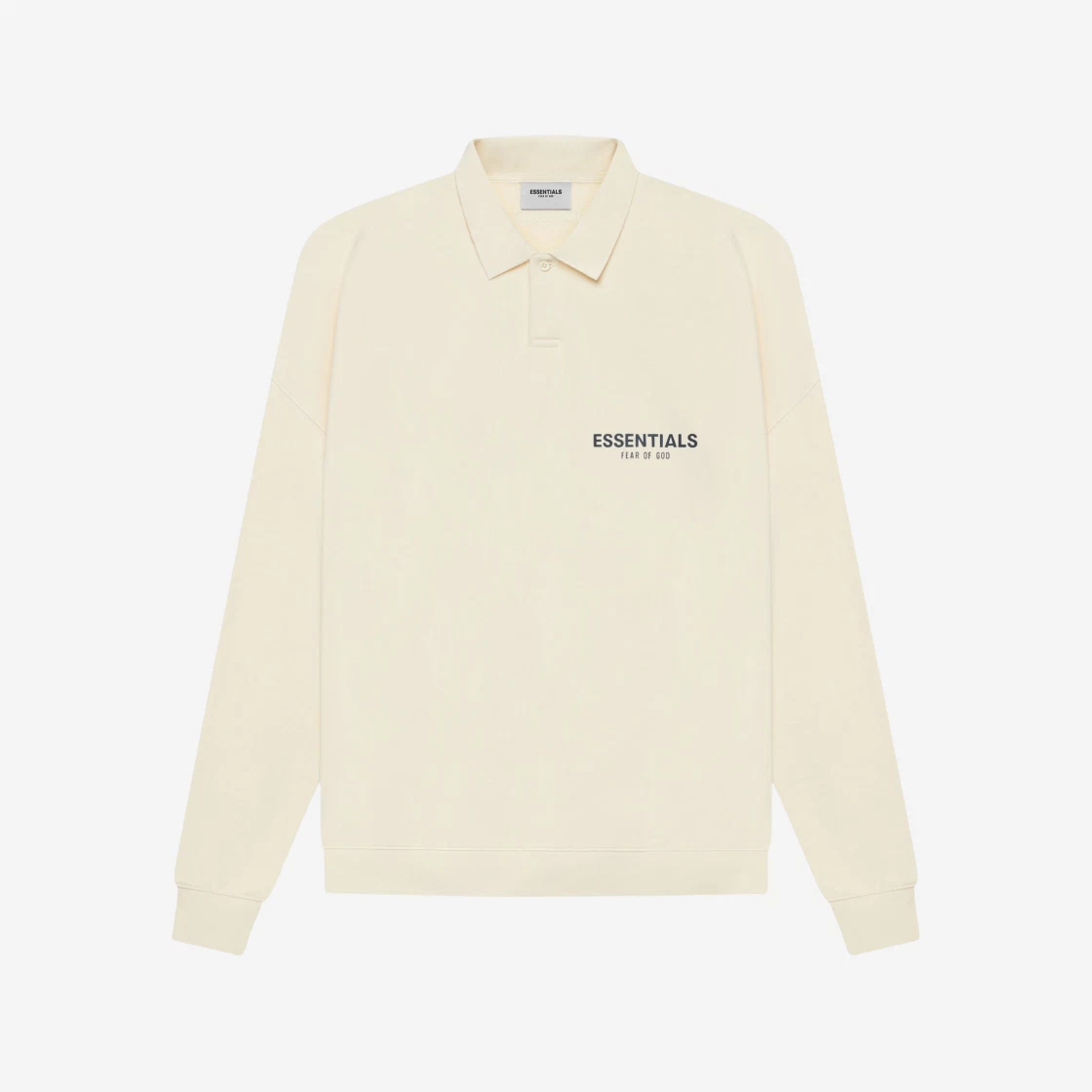 Essentials Long Sleeve French Terry Polo Cream - 21SS