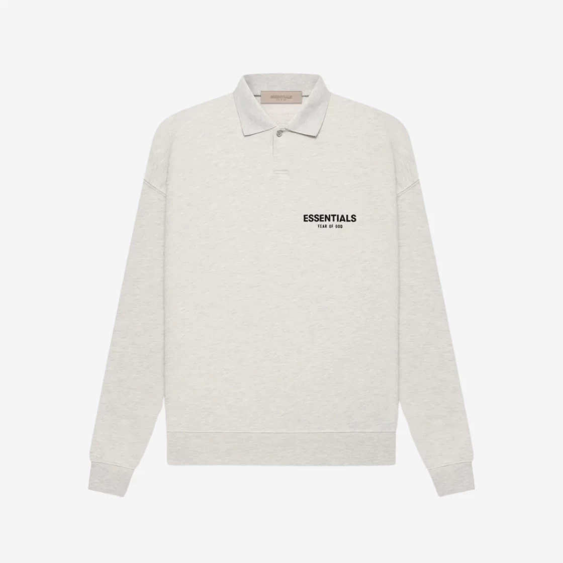 Essentials The Core Collection Long Sleeve Polo Light Oatmeal