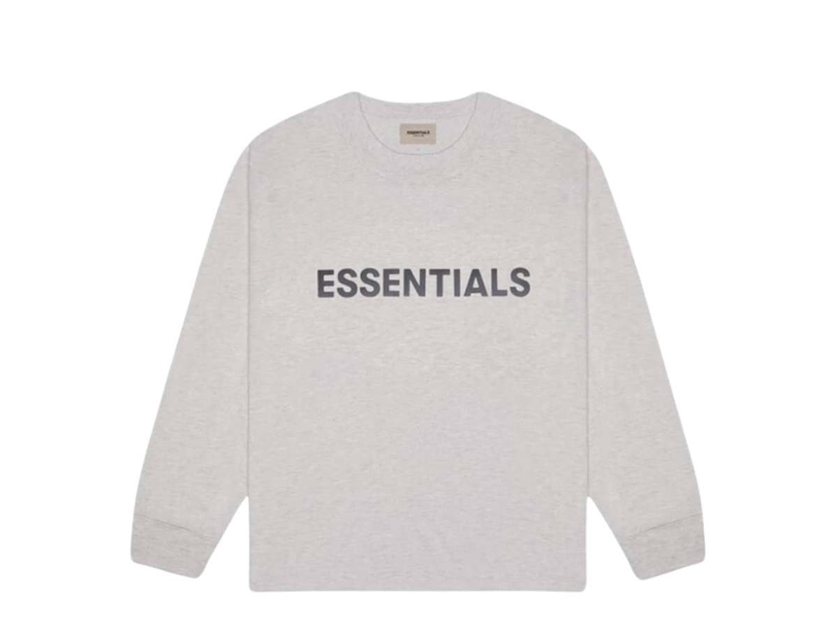 Fear of God Essentials 3D Silicon Applique Boxy Long Sleeve T-Shirt ...