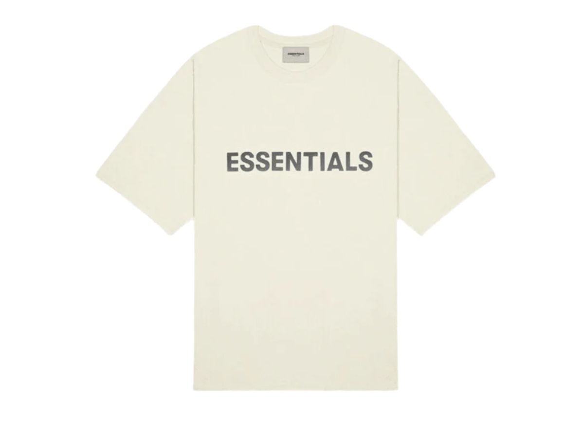Fear of God Essentials 3D Silicon Applique Boxy T-Shirt Butter Cream