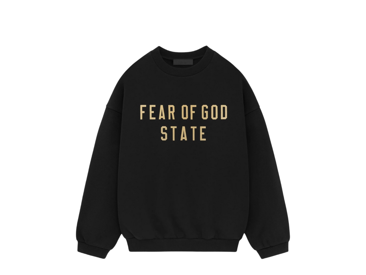 Fear of God Essentials Fleece Crewneck Black (FW24) | ของแท้