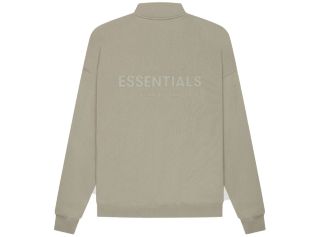 FEAR OF GOD ESSENTIALS Half Zip Sweater Moss/Goat (SS21)