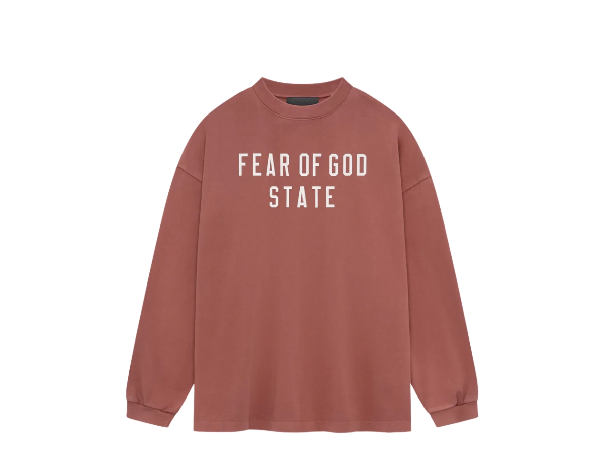 Fear of God Essentials Heavy Longsleeve Tee Crimson (FW24)