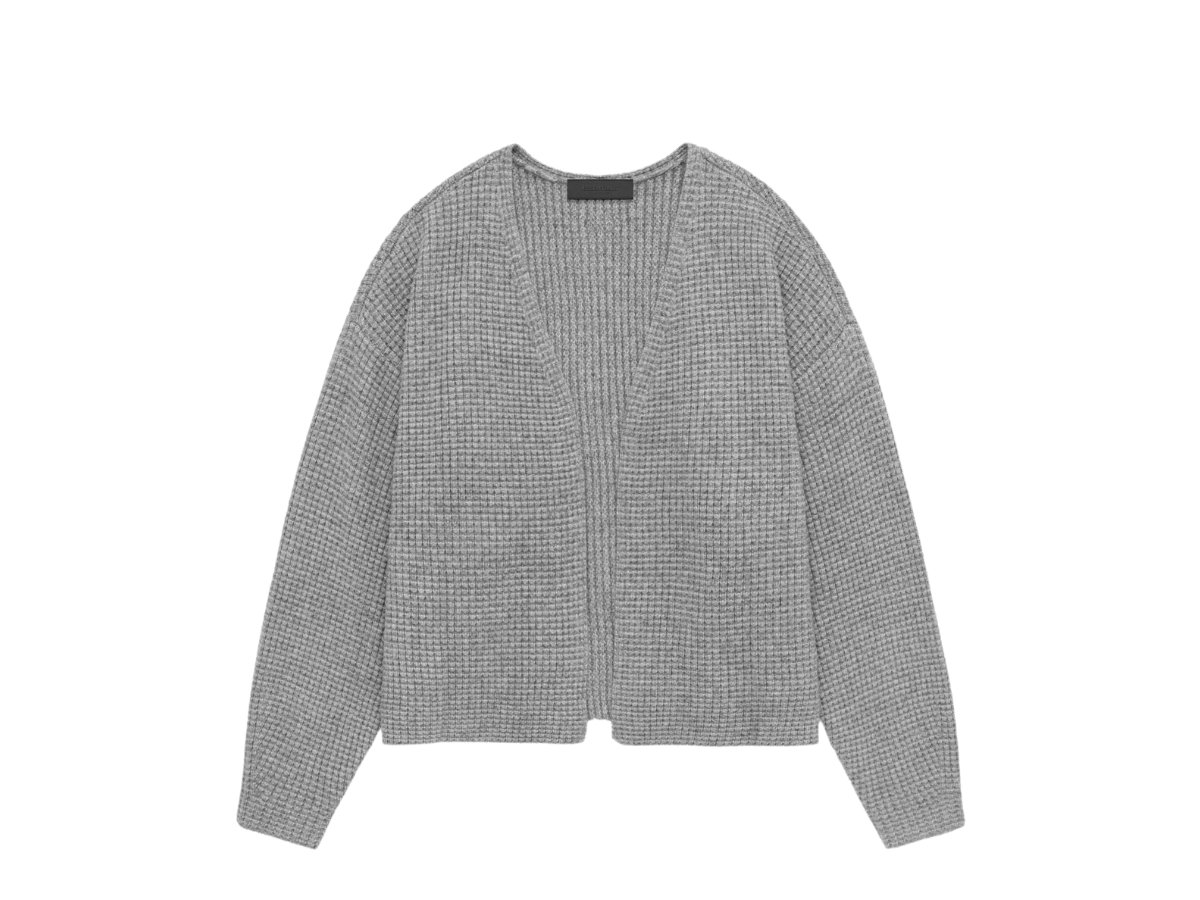 Fear of God Essentials Heavy Waffle Cardigan Dark Heather (FW24)