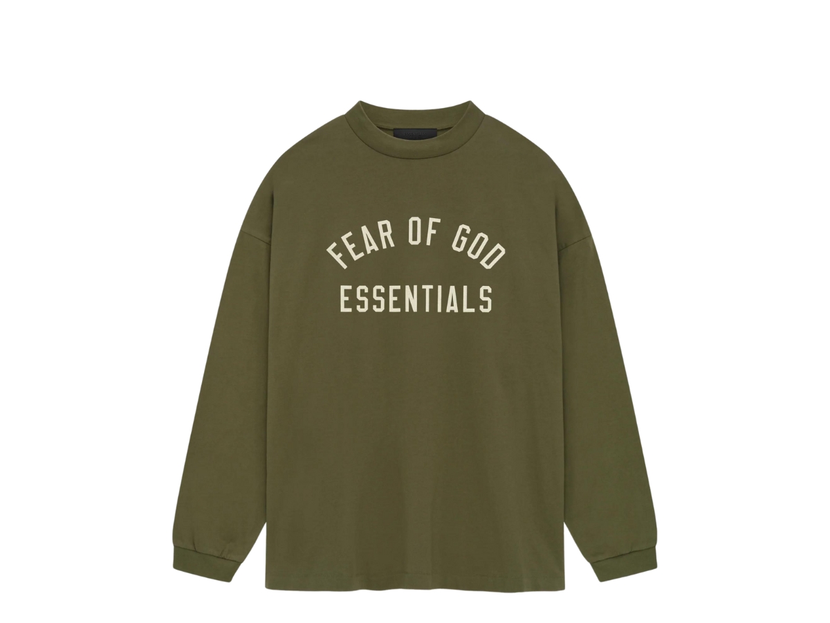 Fear of God Essentials Jersey Long Sleeve Tee Military (FW24)