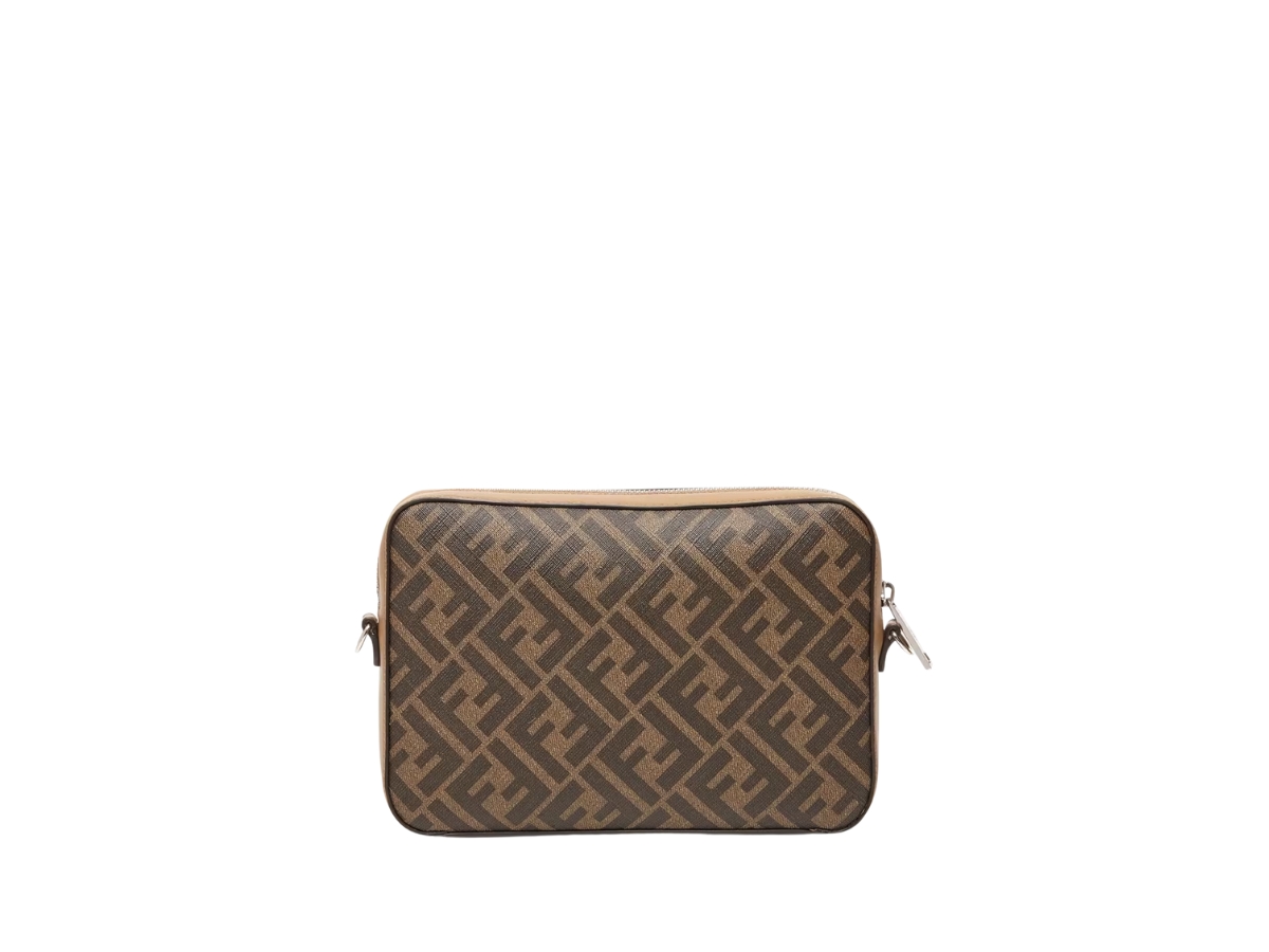 Fendi Diagonal Camera Case In Dark Brow Leather With FF Motif and ...